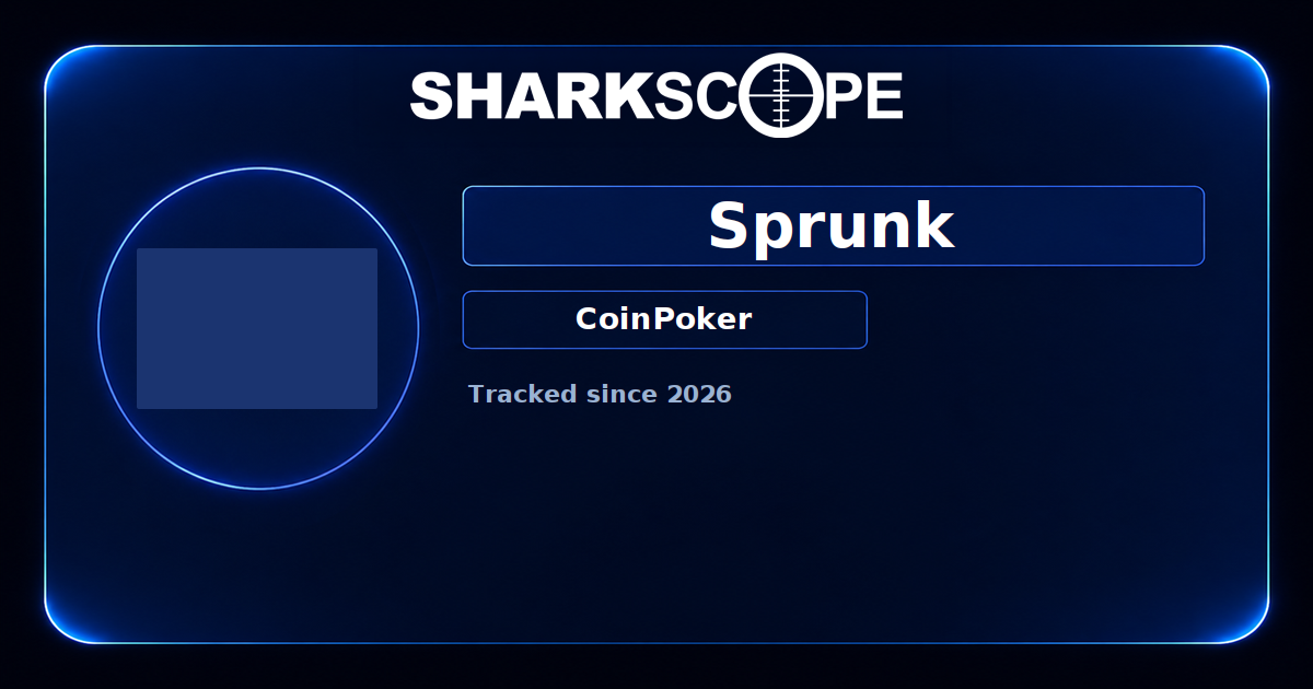 Sprunk (CoinPoker) Statistiche del giocatore – SharkScope