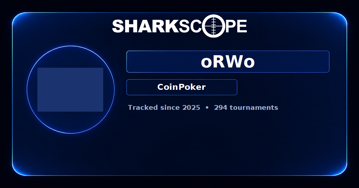 oRWo (CoinPoker) Statistiche del giocatore – SharkScope